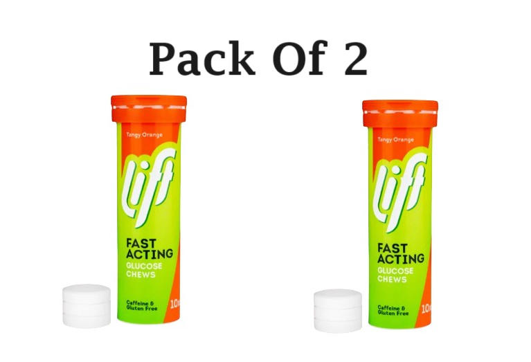 Lift Glucose Chewable Orange Tablets 10s - Bundle of 2 - Woods Pharmacy