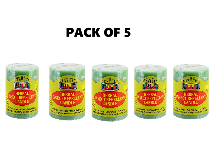 21st Century Herbal Insect Repellent Candle 300g - Bundle of 5 - Woods ...