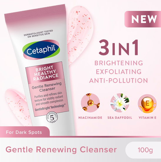 Cetaphil Bright Healthy Radiance Gentle Renewing Cleanser 100g x 2 ...