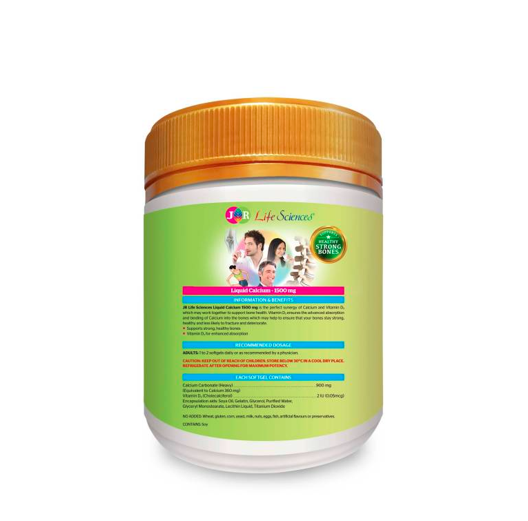 JR Life Sciences Liquid Calcium 1500mg (180 Softgels) EXPIRY-06/2026 ...