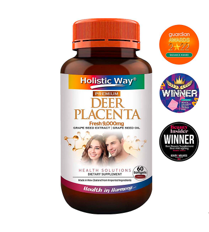 Holistic Way Premium Deer Placenta Fresh 9000mg (60Softgels) - Woods ...