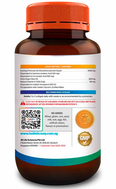 Holistic Way Evening Primrose Olive E200 (60 Softgels) - Woods Pharmacy