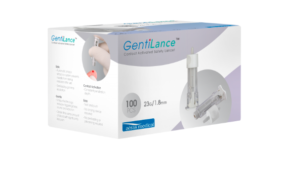 GentiLance Lancet Grey 23G100s - Painfree, disposable lancets to prick ...