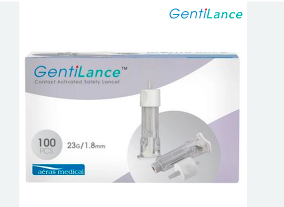 GentiLance Lancet Grey 23G100s - Painfree, disposable lancets to prick ...