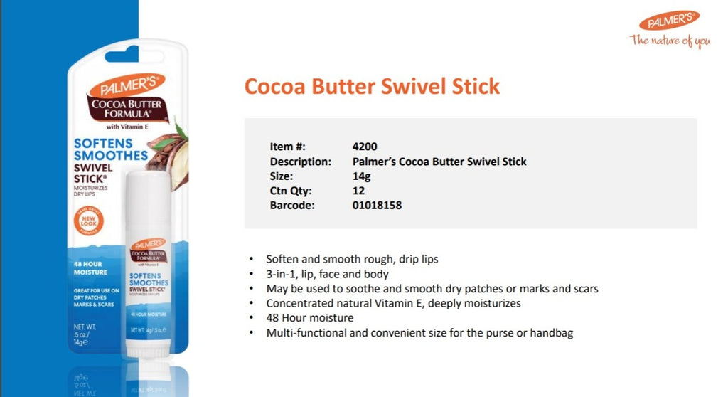Palmer’s Cocoa Butter Swivel Stick (14g) X 2 with FREE PALMERS SAMPLES ...