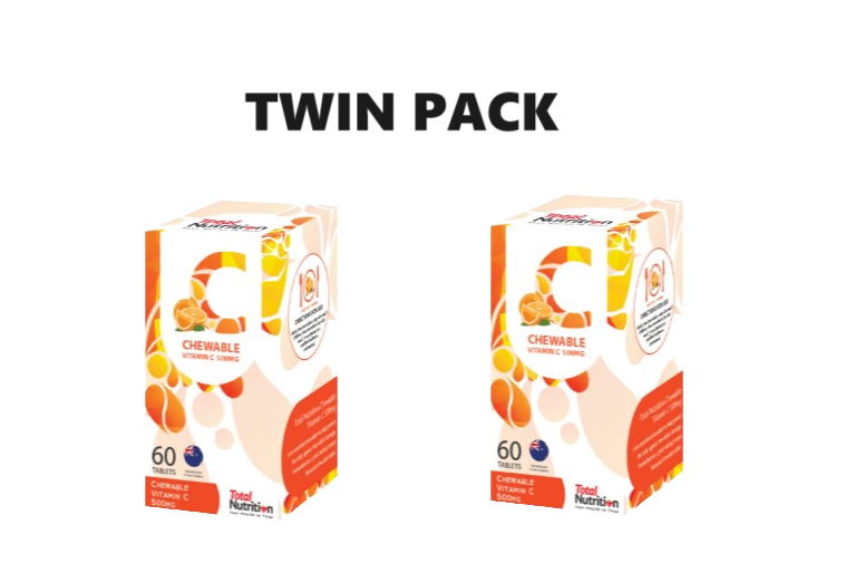 Total Nutrition Chewable Vitamin C 500mg 60s x 2 - Twin Pack - Woods ...