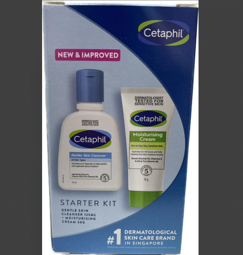 Cetaphil Gentle Skin Cleanser 125ml + Moist Cream 50gm (Bundle of 3 ...