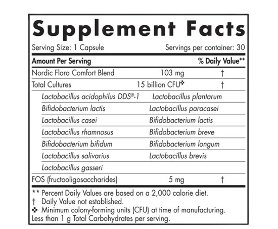NORDIC PROBIOTIC COMFORT 30 CAPSULES - Woods Pharmacy