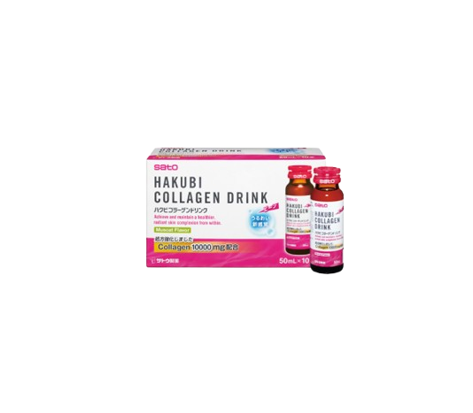 SATO HAKUBI COLLAGEN DRINK 10000mg (50ML x 10s) - Woods Pharmacy