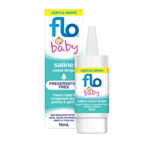 FLO Baby Nasal Drops - Gentle saline drops (with minerals) for newborn ...