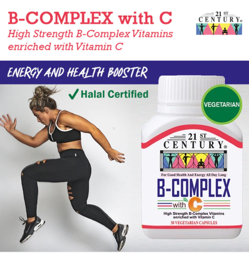 21st Century B Complex with C Vegetarian Capsules 30s x 3 - Triple Pac ...