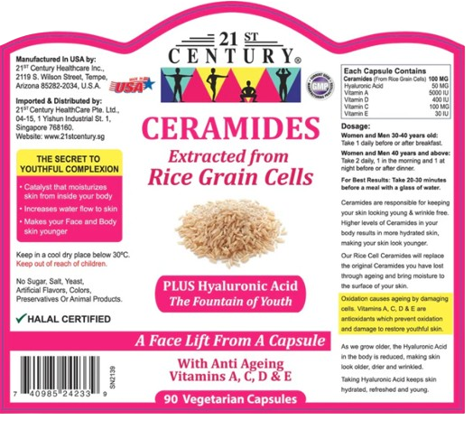 21st Century Rice Ceramides 90 Vegetarian Capsules x 2 - Twin pack ...