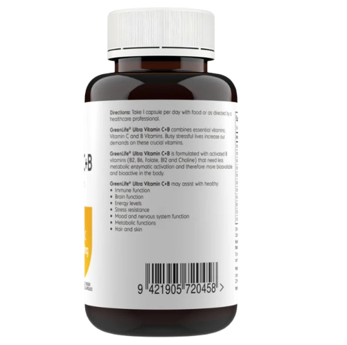 GREENLIFE ULTRA VIT C + B 60 CAPSULES - Woods Pharmacy