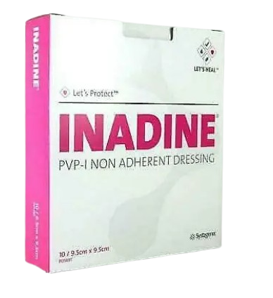 "Inadine Providone Iodine Non-Adherent Dressing 5cm x 5cm Box of 25’s ...