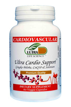 Ultra Cardio Support 60 Veg Caps - Contains Gingko Biloba CoQ10 Seleni ...