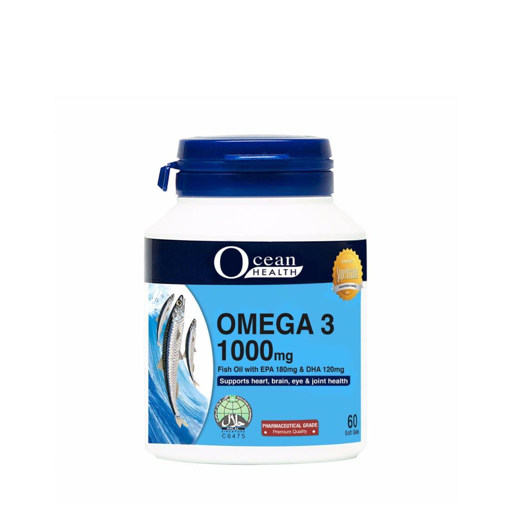 OCEAN HEALTH Omega 3 Fish Oil 1000mg 60s - Woods Pharmacy