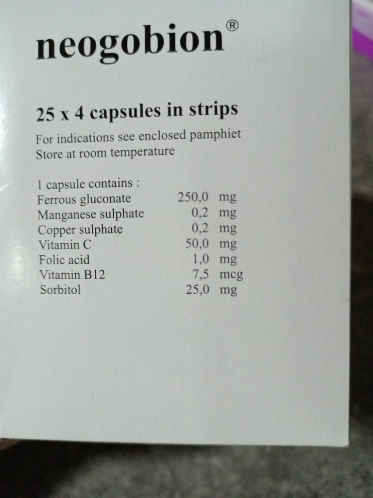 Neogobion Caps 100s - Woods Pharmacy