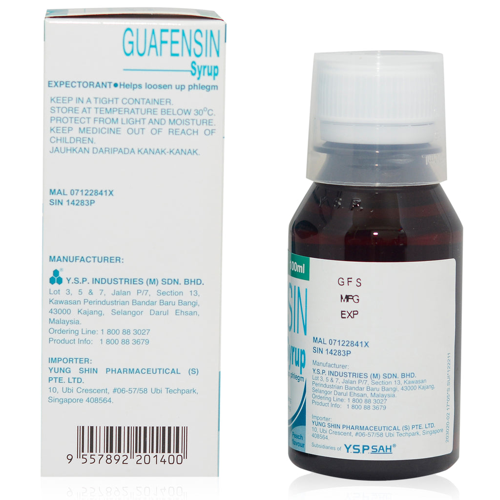 Guafensin Syrup 100ml - Woods Pharmacy