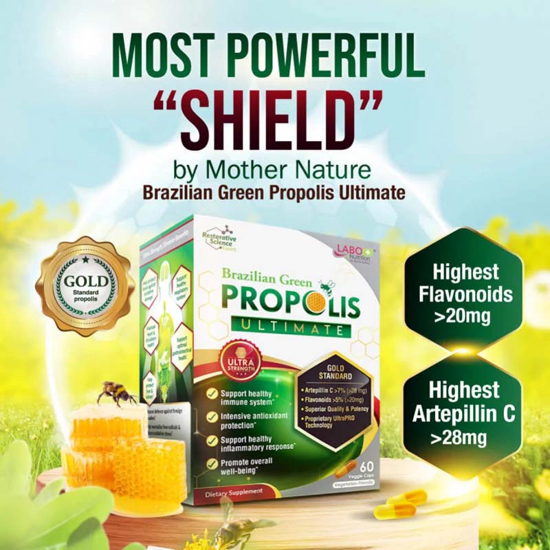 LABO Nutrition Brazilian Green Propolis Ultimate 60 veggie capsules ...